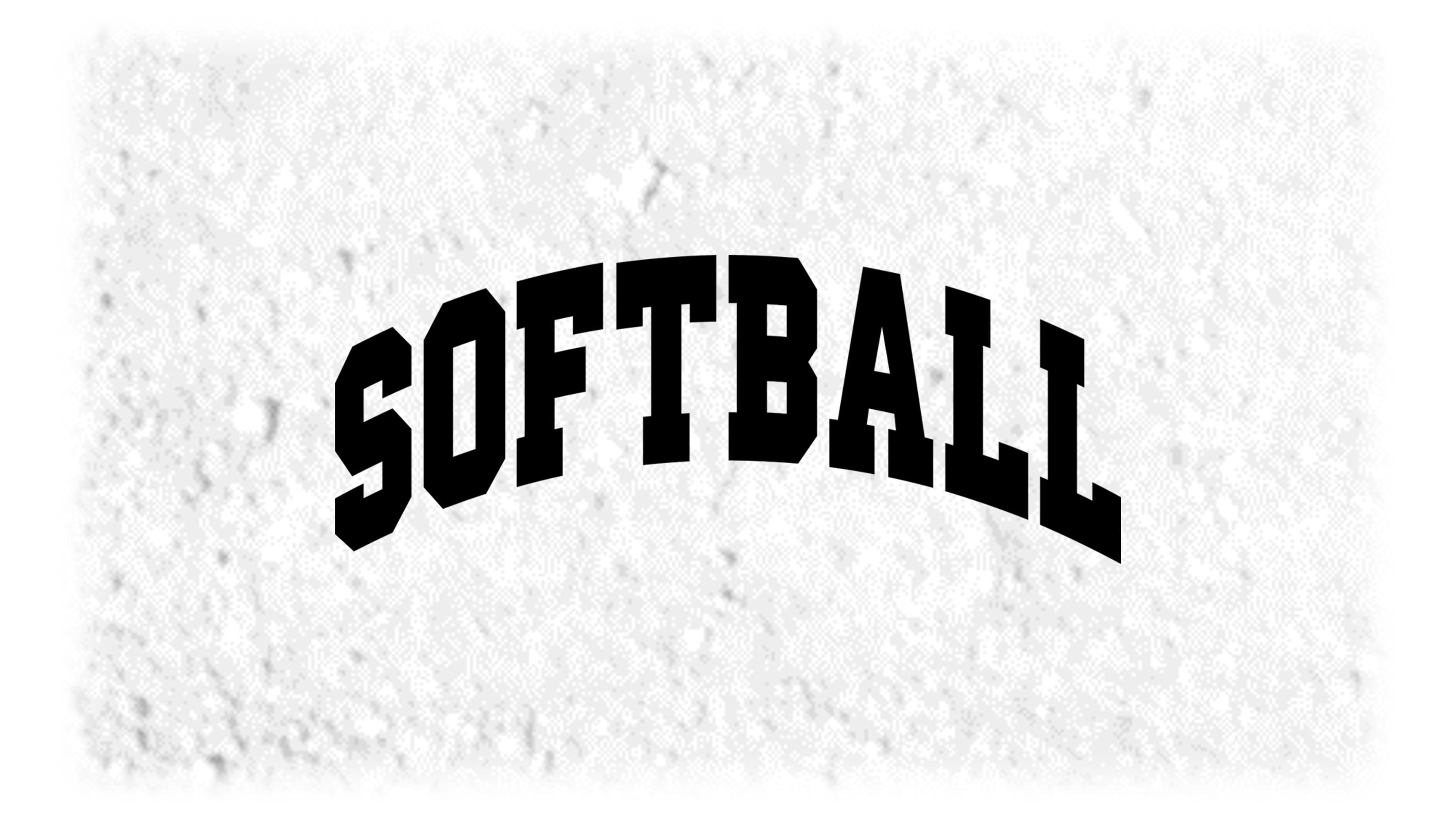 Sports Clipart: Arched Black Bold Solid Word "softball" in College ...