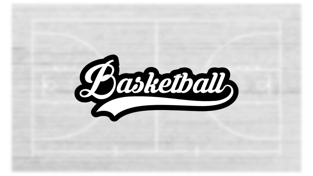 Sports Clipart: White Word basketball in Script With Baseball Style ...