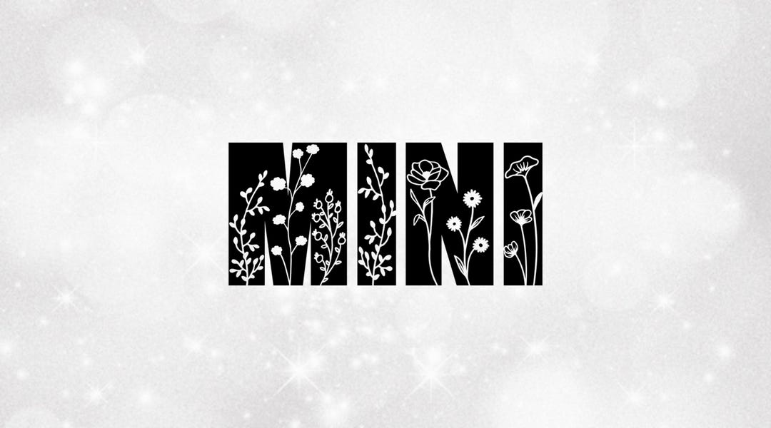 Family Clipart - Moms: Bold Black Style Word "mini" With Patch of Many ...