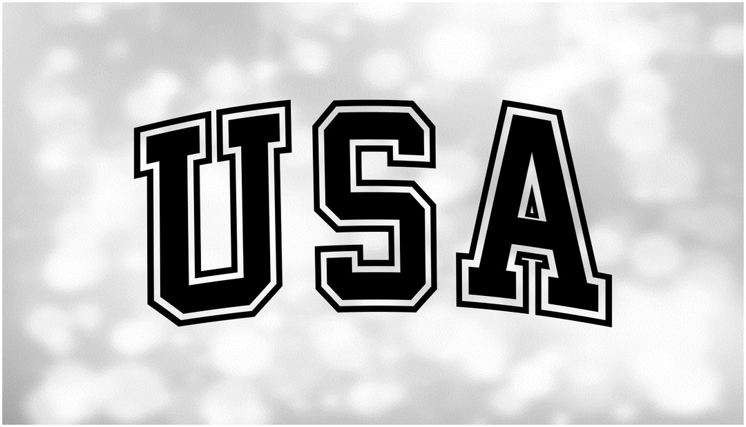 Geography Clipart: Arched Capital Letters U.S.A in Black College Style ...