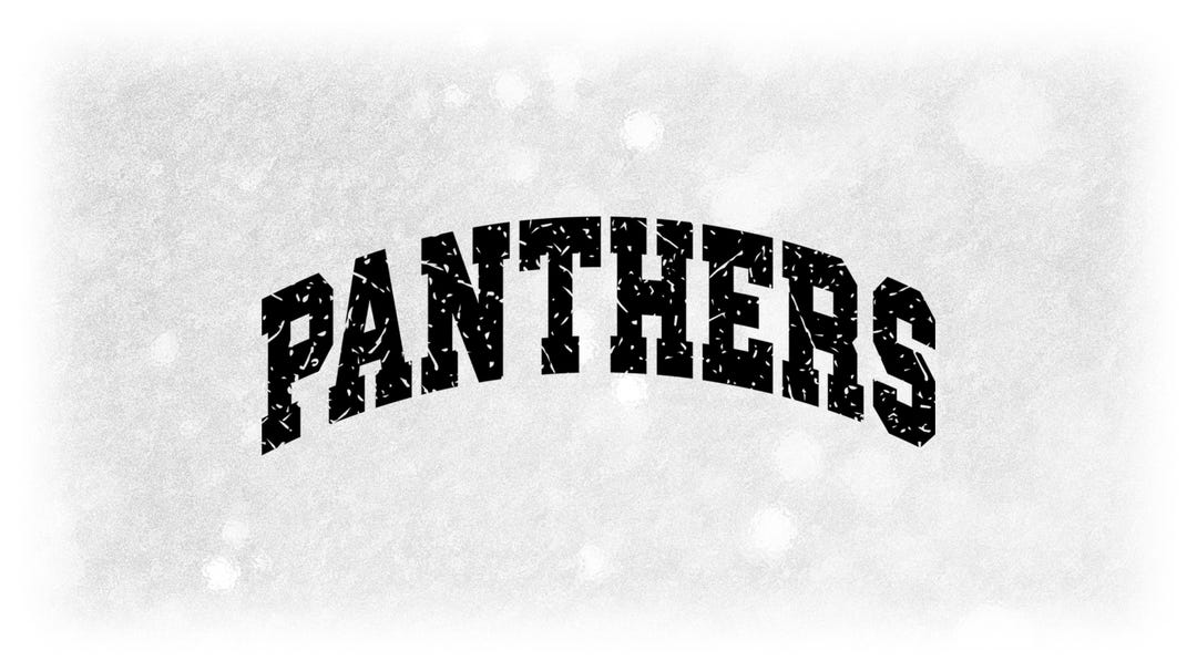Sports Clipart: Arched Distressed Black Varsity Team Name "panthers ...