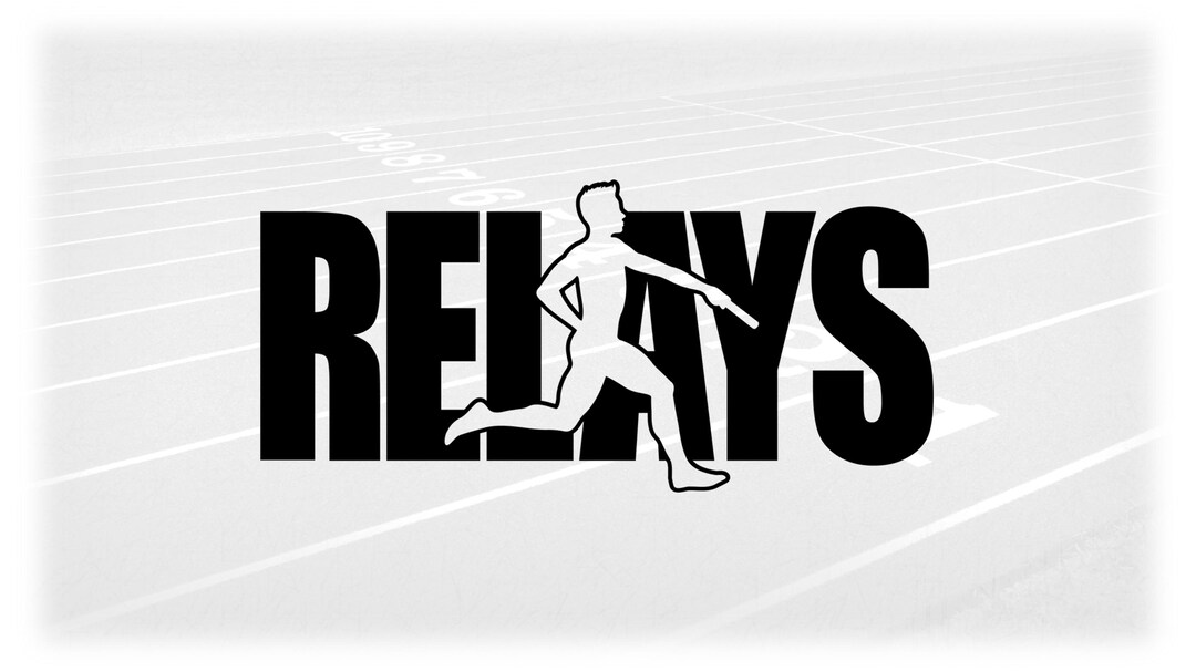 Sports Clipart: Black Word "relays" With Cutout of Male / Man Relay ...