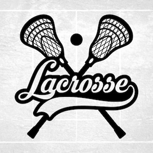 Sports Clipart: Black Lacrosse Sticks/& Ball W/ Word "lacrosse" in With ...