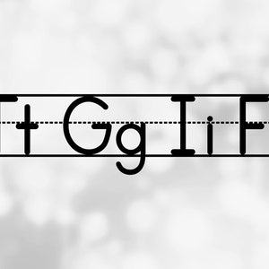 Word Clipart: "tgif" Black Practice Letters on Kindergarten Handwriting ...