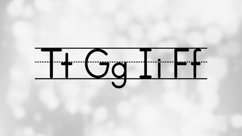 Word Clipart: "tgif" Black Practice Letters on Kindergarten Handwriting ...