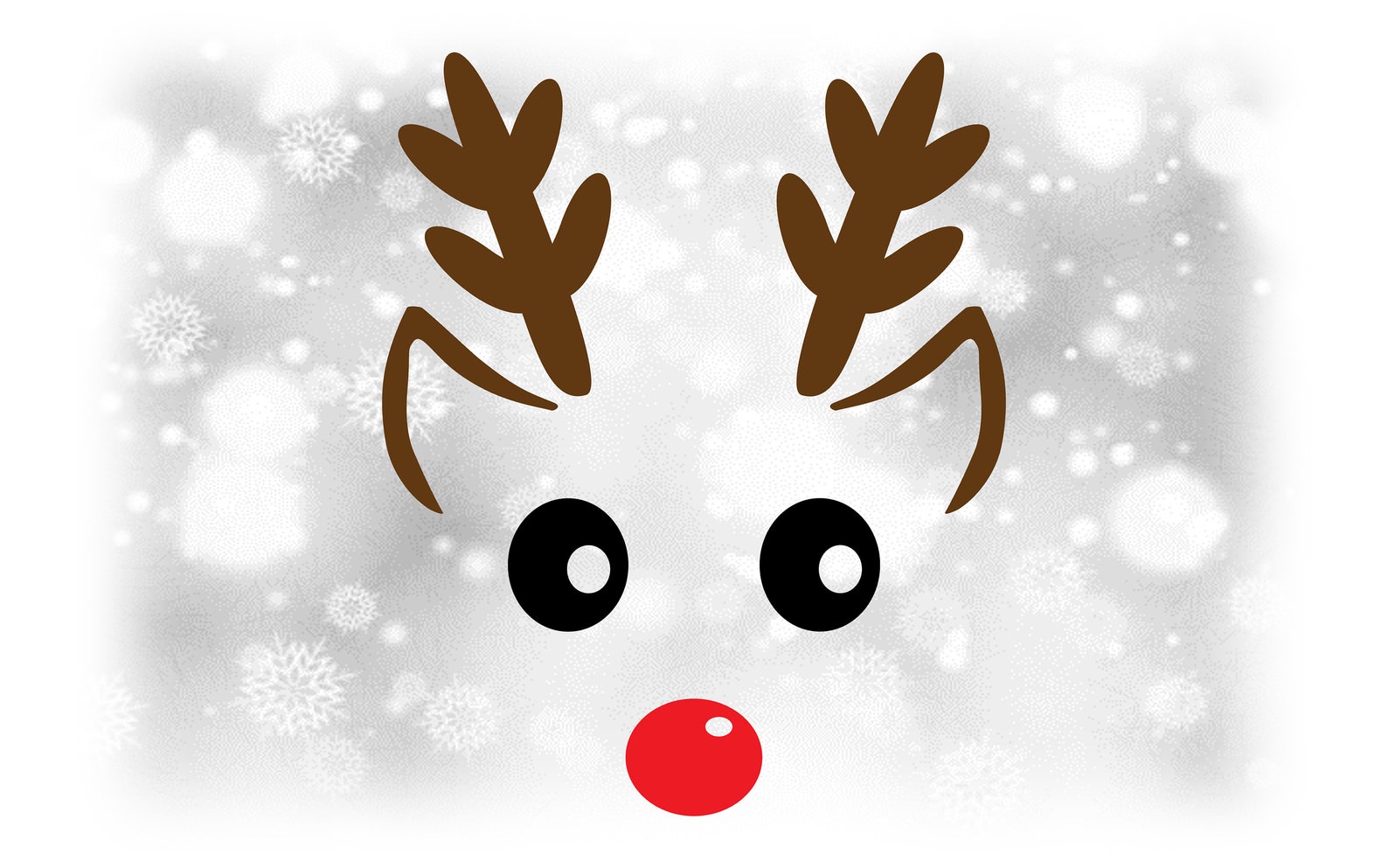 Holiday Clipart: Male or Unisex Reindeer With Black Bold Open Eyes ...