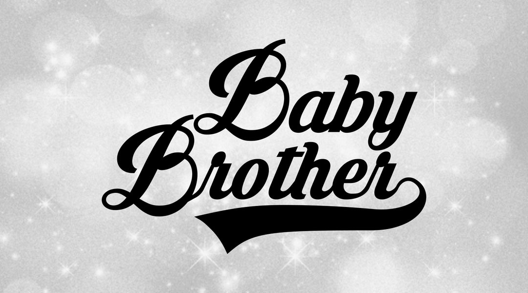 Family Clipart: Black Baseball Style Words babybrother W/ Swoosh ...