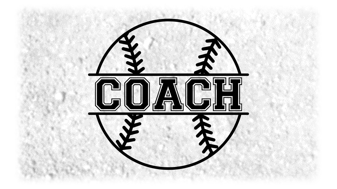 Sports Clipart: Black Split Softball Silhouette With Word "coach" in ...