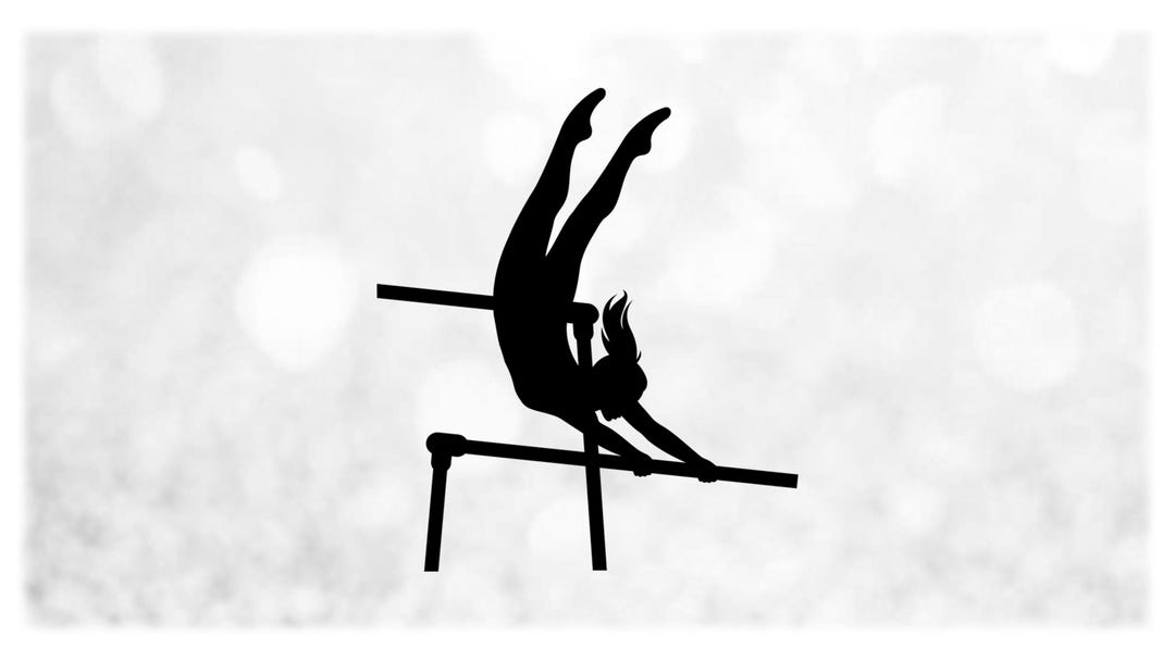 Sports Clipart: Black Gymnastics Silhouette of Female Gymnast With ...