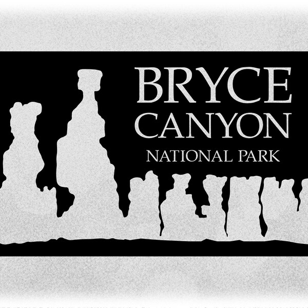 Nature Clipart Black Silhouette of Bryce Canyon National Park Svg - Etsy