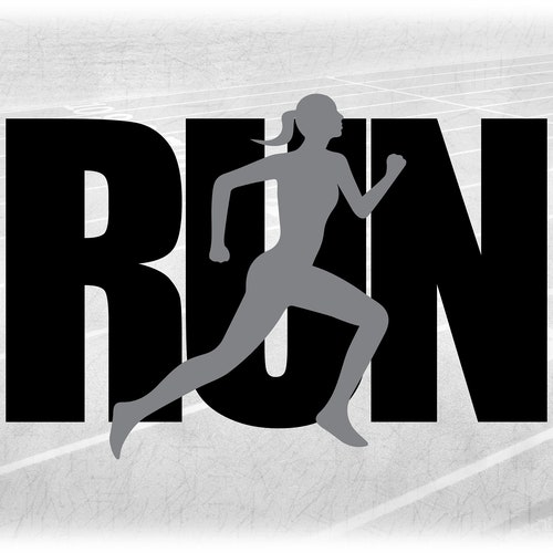 Sports Clipart: Bold Black Word run With Cutout - Etsy