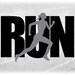 Sports Clipart: Bold Black Word run W/ Gray Silhouette Overlay of ...