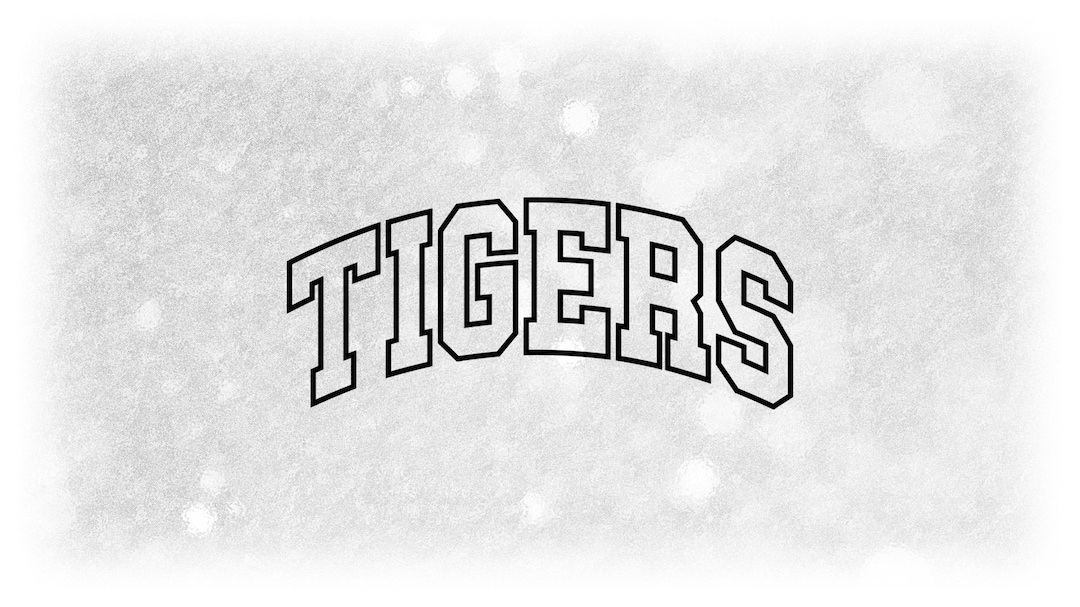 Sports Clipart: Black Arched "tigers" Team Name in Bold Collegiate ...