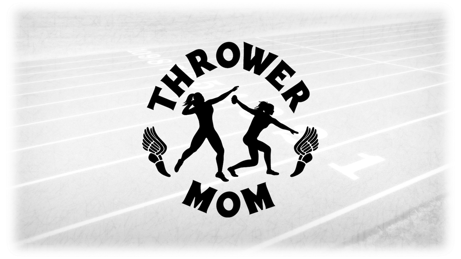 Sports Clipart: Black Track & Field Logo With Words "thrower Mom" and ...