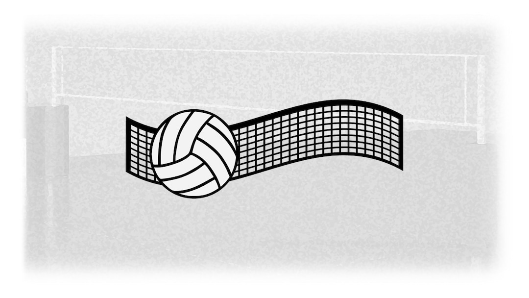 Sports Clipart: Black Outline of Wavy Volleyball Net With Large White ...