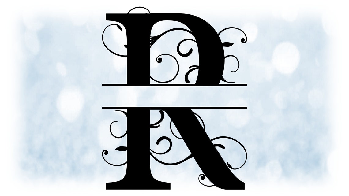 Word Clipart: Split Name Frame Black Formal Style Capital | Etsy