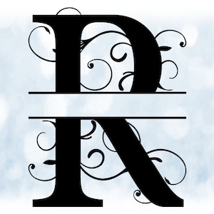 Word Clipart: Split Name Frame Black Formal Style Capital Letter ...