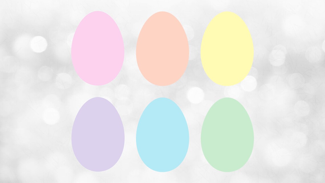 Holiday Clipart: Pastel Color Easter Egg Silhouettes in Pink, Peach ...