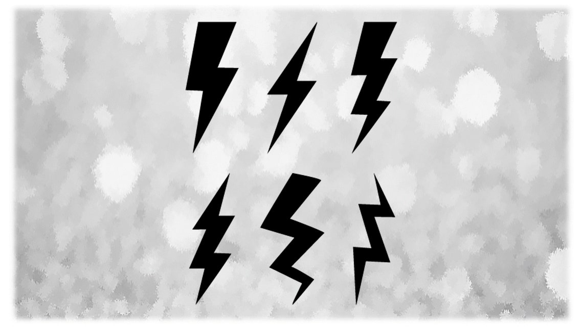 Shape Clipart: Black Easy Basic Lightning Bolts / Strikes From - Etsy