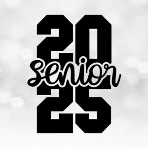 Educational Clipart: Black Bold Block Year 2025 in Varsity Style With ...