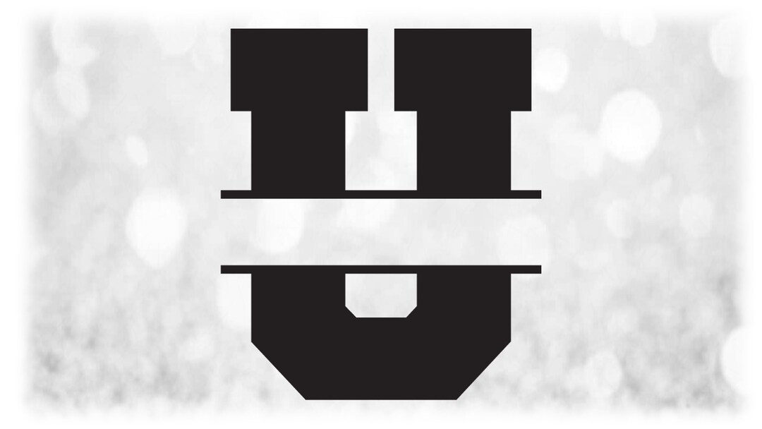 Word Clipart: Single Capital Letter u Initial or Monogram in Black Bold ...
