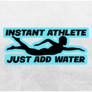 Sports Clipart: Bold Black Words instant Athlete Just Add Water With ...