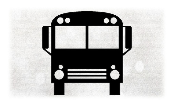 Shape Clipart: Simple Easy School Bus Front in Black With - Etsy