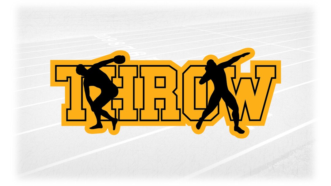Sports Clipart: Track & Field Black Word throw With Male Discus and ...