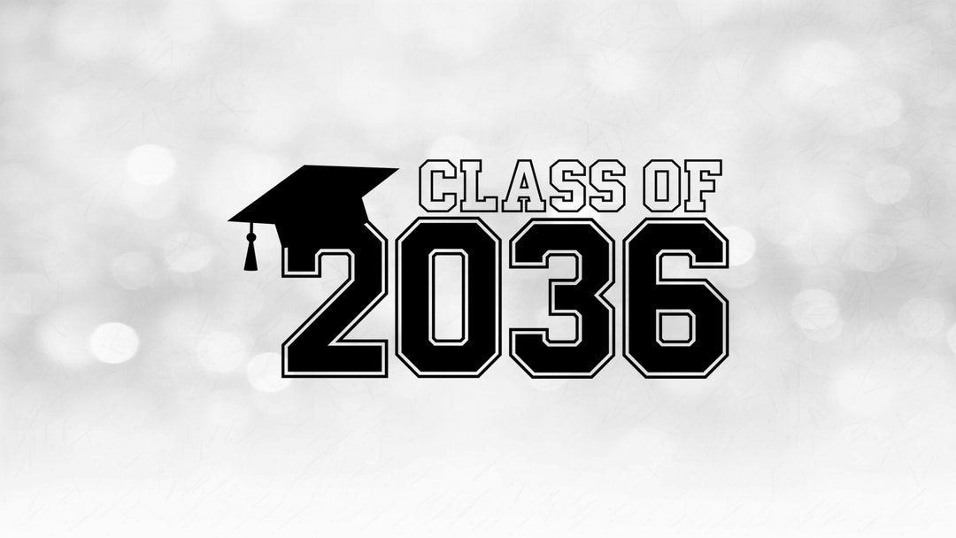 Educational Clipart: Class of 2036 in Bold Black College Style Letters ...
