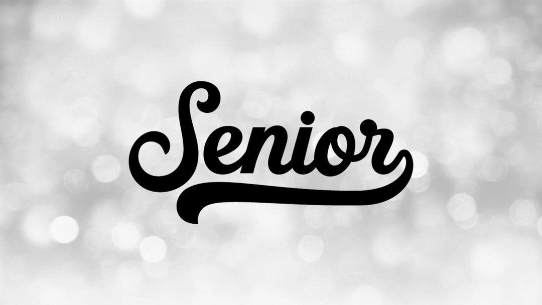 Inspirational Clipart: Bold Black Fancy Script Word senior in Baseball ...