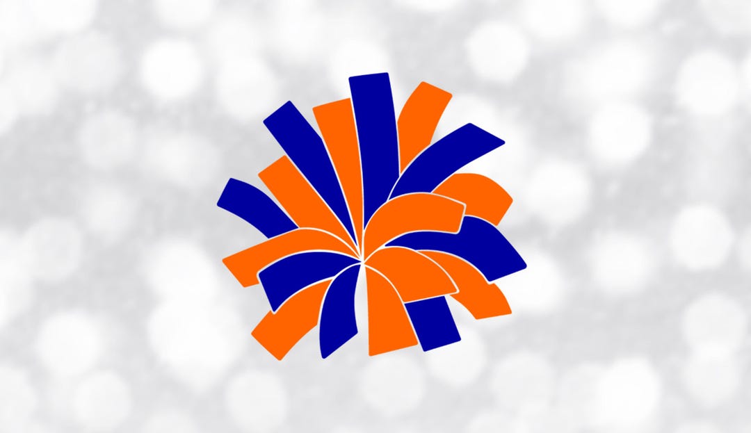 Sports Clipart: Orange and Blue Cheerleader Pom Pom in School Colors ...