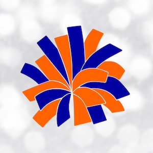 Sports Clipart: Orange and Blue Cheerleader Pom Pom in School Colors ...