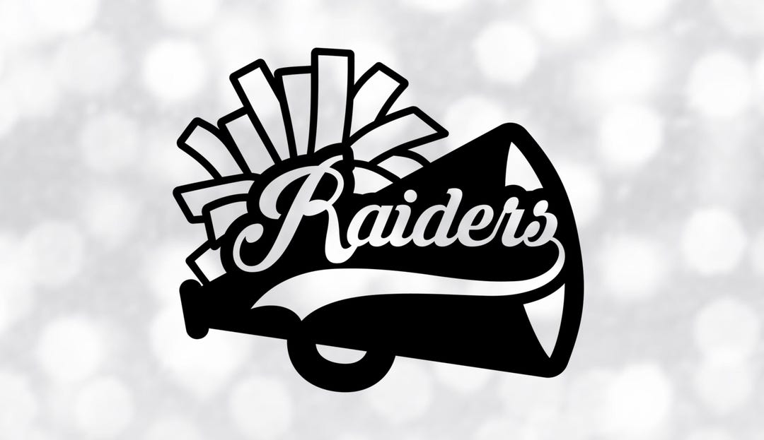 Sports Clipart: Black Cheerleader Megaphone With Pom Pom Outline With ...