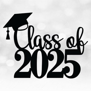 Educational Clipart: Black Words "class of 2025" in Connected Font With ...