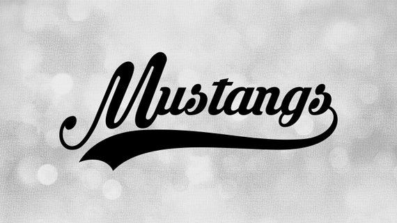 Sports Clipart: Black mustangs Team Name in Fancy - Etsy
