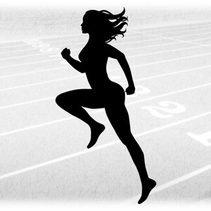 Sports Clipart: Simple Black Silhouette of Female / Girl / Woman Runner ...