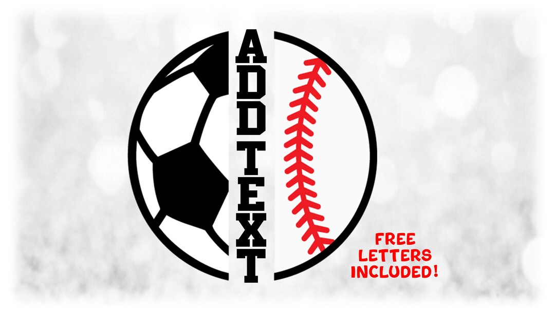 Sports Clipart: Split Name Frame Half Sports Balls W/ Black/white ...