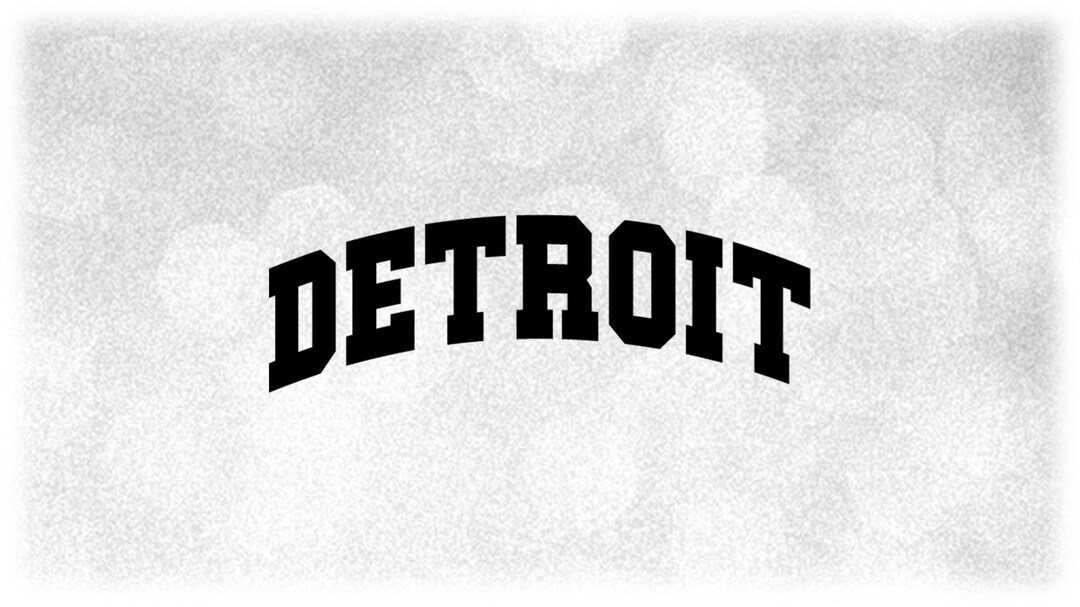 Geography Clipart: Black Outlined Arched Word "detroit" for City in ...