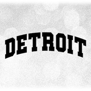 Geography Clipart: Black Outlined Arched Word "detroit" for City in ...