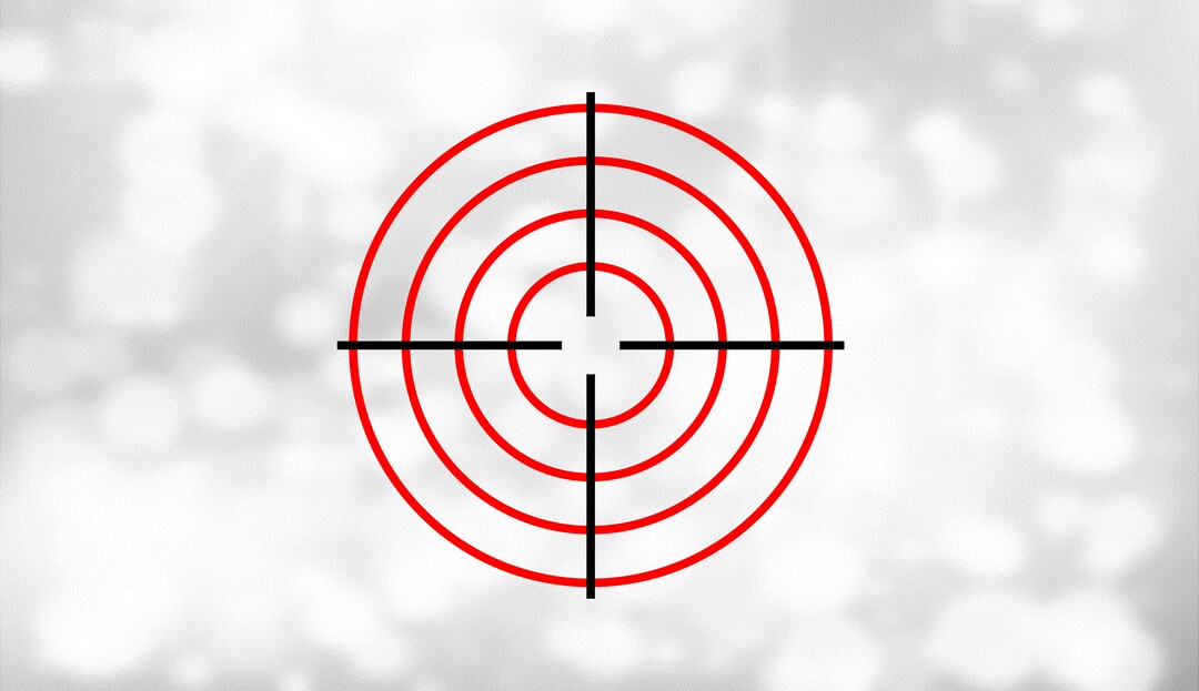 Shape Clipart: Isolated Crosshair Target With Blank Center, Four Red ...