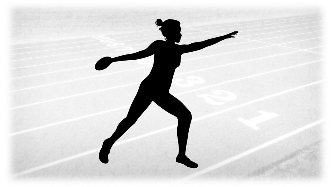 Sports Clipart: Black Silhouette of Female/woman Thrower With Discus ...