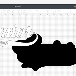 Education Clipart: White Script Word "senior" With Baseball Swoosh ...