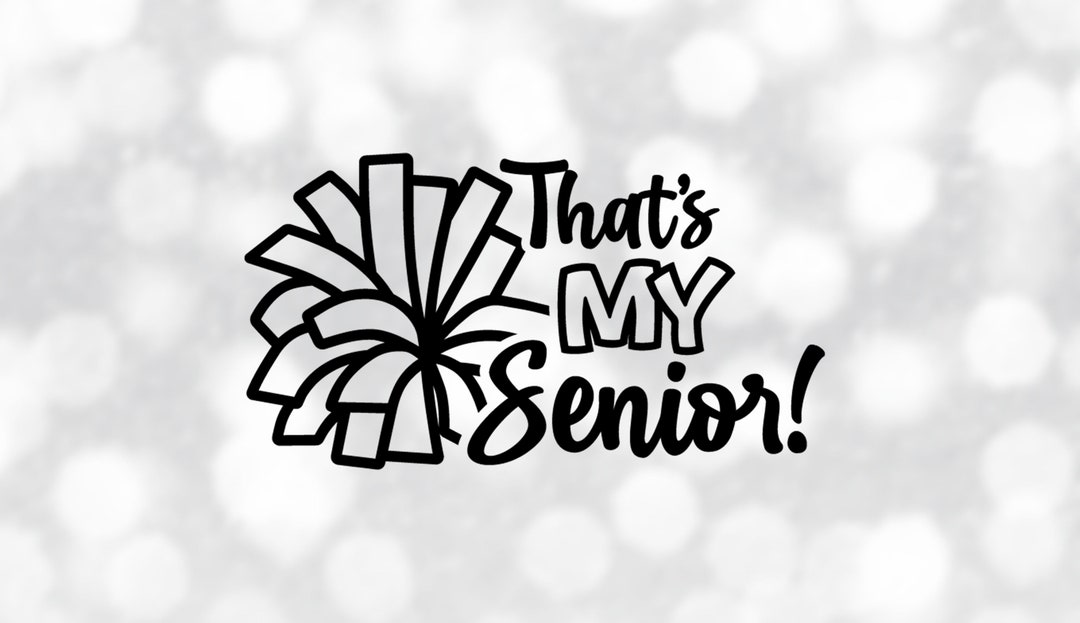 Sports Clipart: Bold Black Half Cheer Pom With Script Words "that's My ...