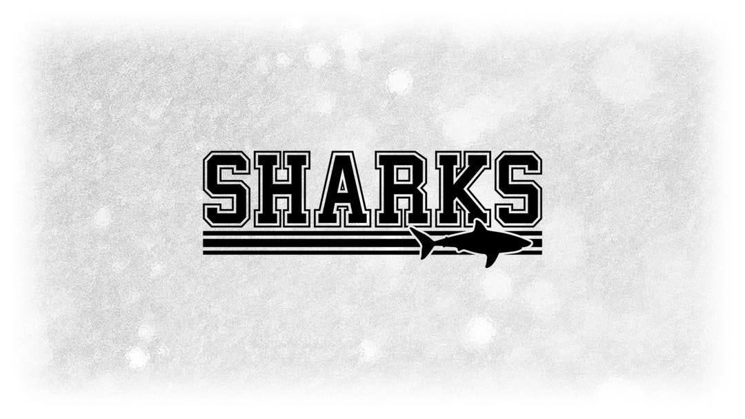 Sports Clipart: Black Bold "sharks" Team Mascot Name in Varsity Style ...