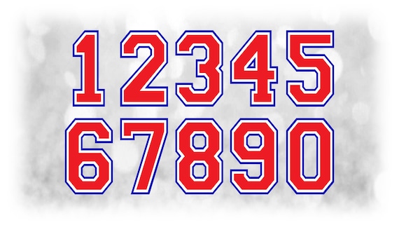 Sports Clipart: Jersey Number Templates Grouped on Single - Etsy Australia