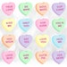 Holiday Clipart Bundle: 16 Sweetheart Candies in Pastel Colors on 1 ...