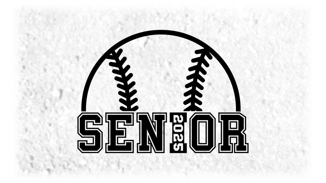 Sports Clipart: Black Half Softball/baseball W/ Word senior in ...