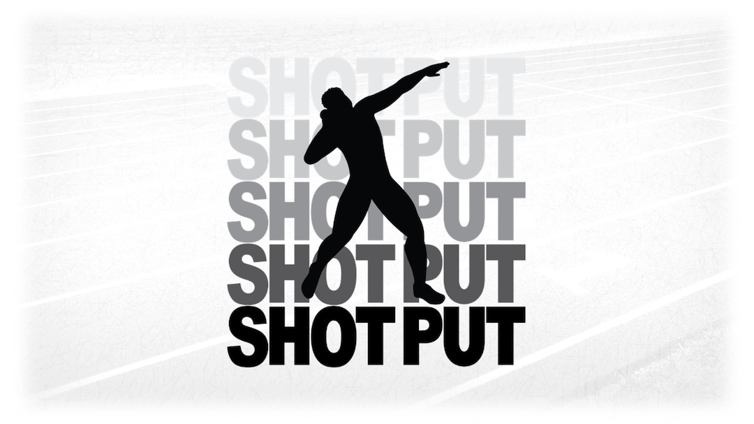 Sports Clipart: Track & Field - Black Male Shot Thrower Silhouette Over ...