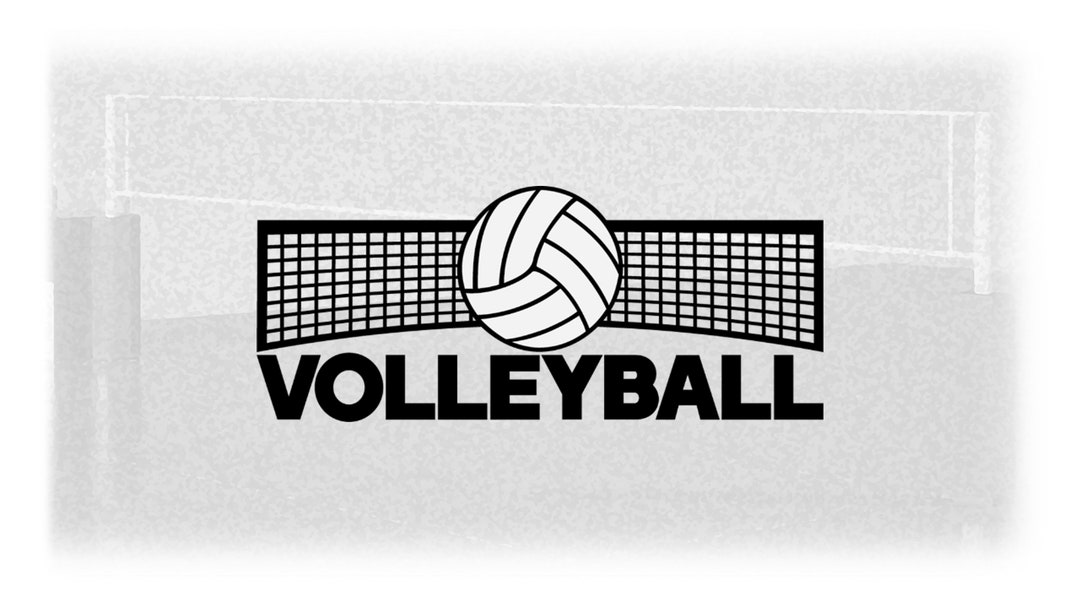 Sports Clipart: Word volleyball With Net and Large Black and White ...