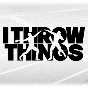 Sports Clipart: Black Words "i Throw Things" With Track & Field Discus ...